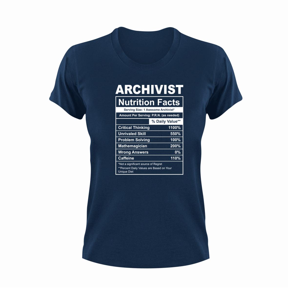 Archivist Nutrition Facts Novelty T-Shirt – www.T-Shirt.co.za