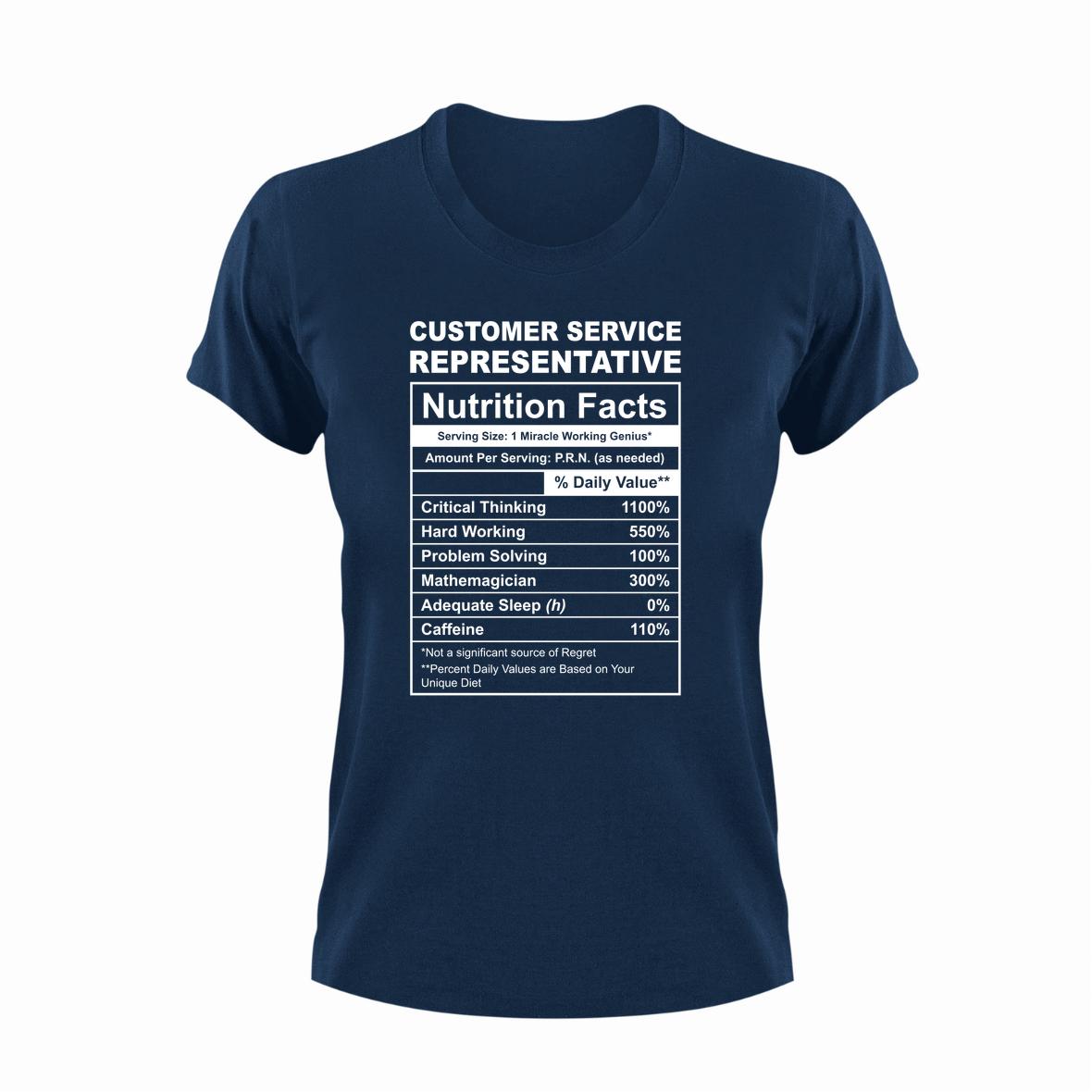 Customer Service Representative Nutrition Facts Funny T-Shirt – www.T ...