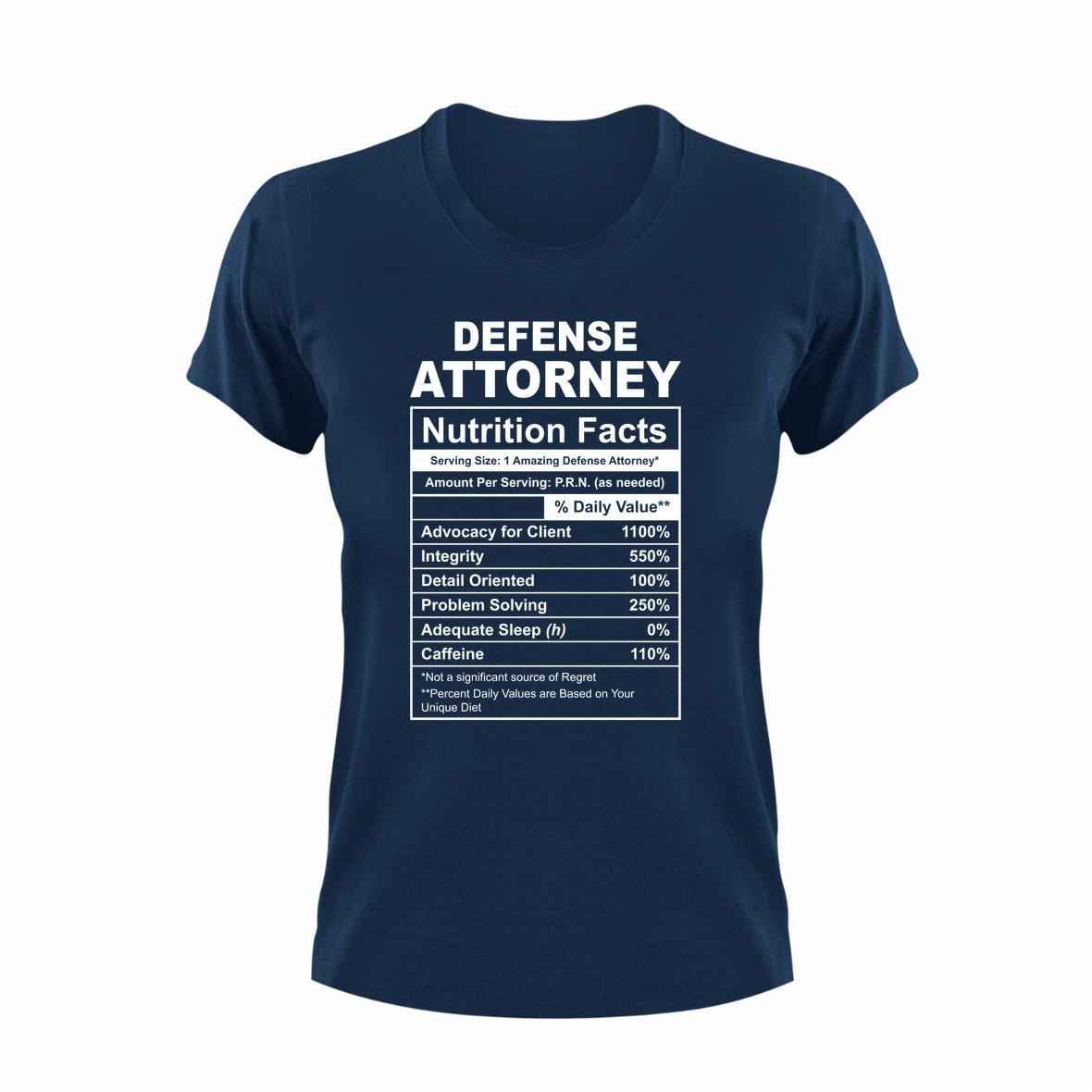 Defense Attorney Nutrition Facts Funny T-Shirt – www.T-Shirt.co.za